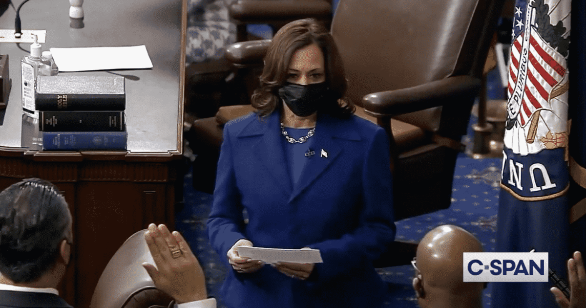 Harris Swears in Three New Democratic Senators Giving the Party Control ...