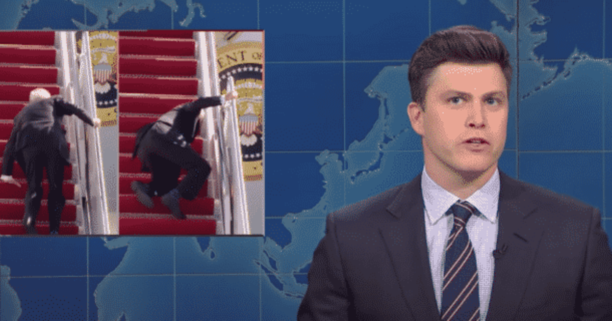‘SNL’ Mocks Biden Tripping up the Stairs of Air Force One 3 Times ...
