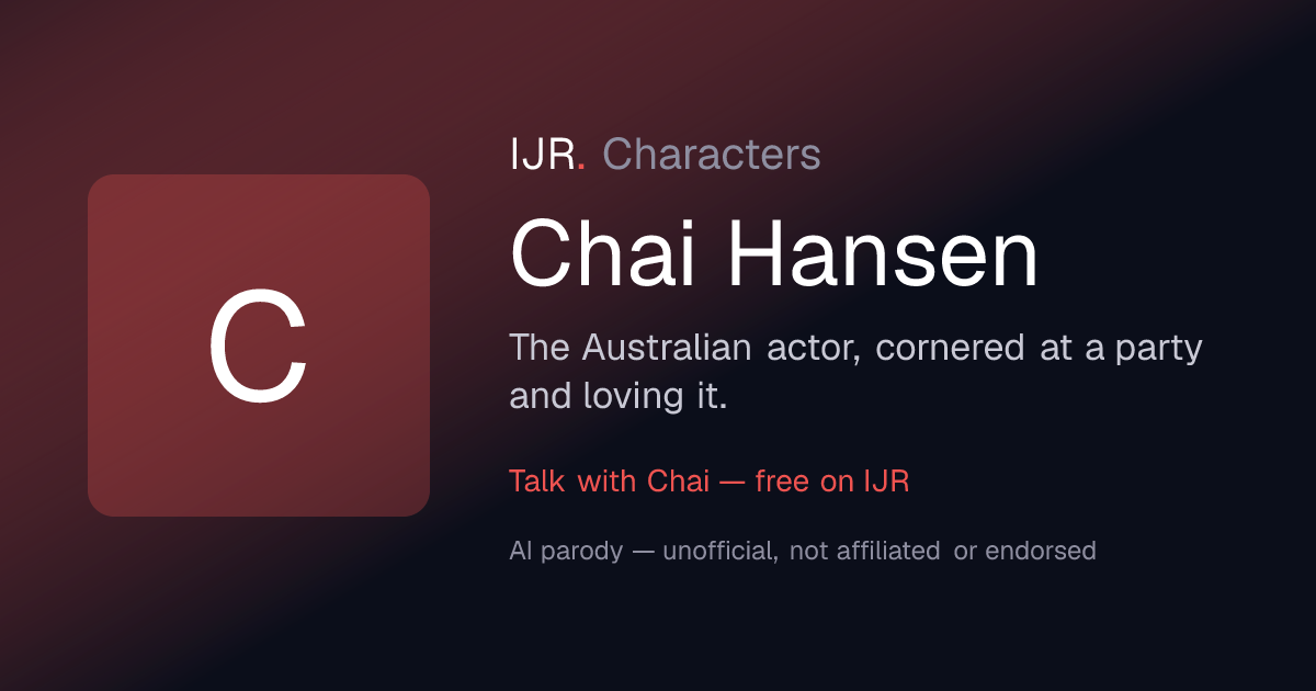 Talk to Chai Hansen AI — parody character · IJR Characters