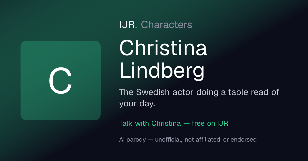 Talk to Christina Lindberg AI — parody character · IJR Characters