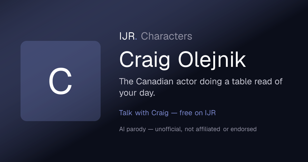 Talk to Craig Olejnik AI — parody character · IJR Characters