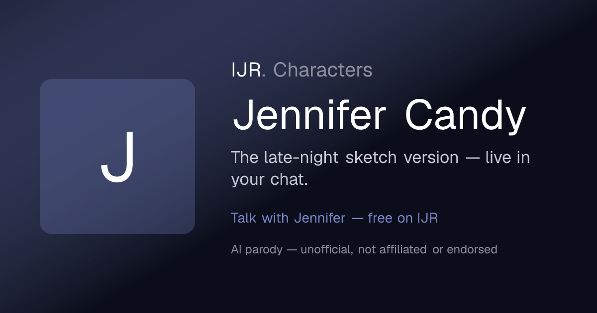 Talk to Jennifer Candy AI — parody character · IJR Characters