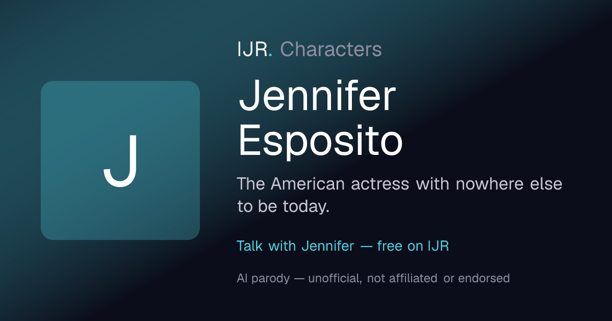 Talk to Jennifer Esposito AI — parody character · IJR Characters