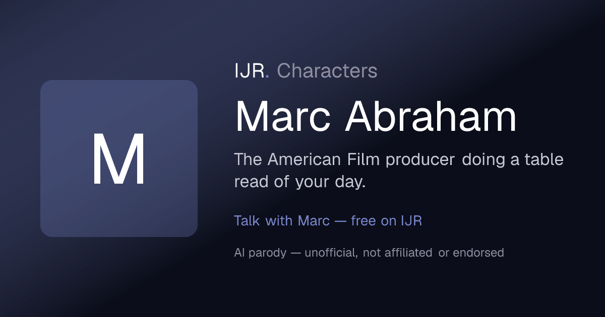 Talk to Marc Abraham AI — parody character · IJR Characters