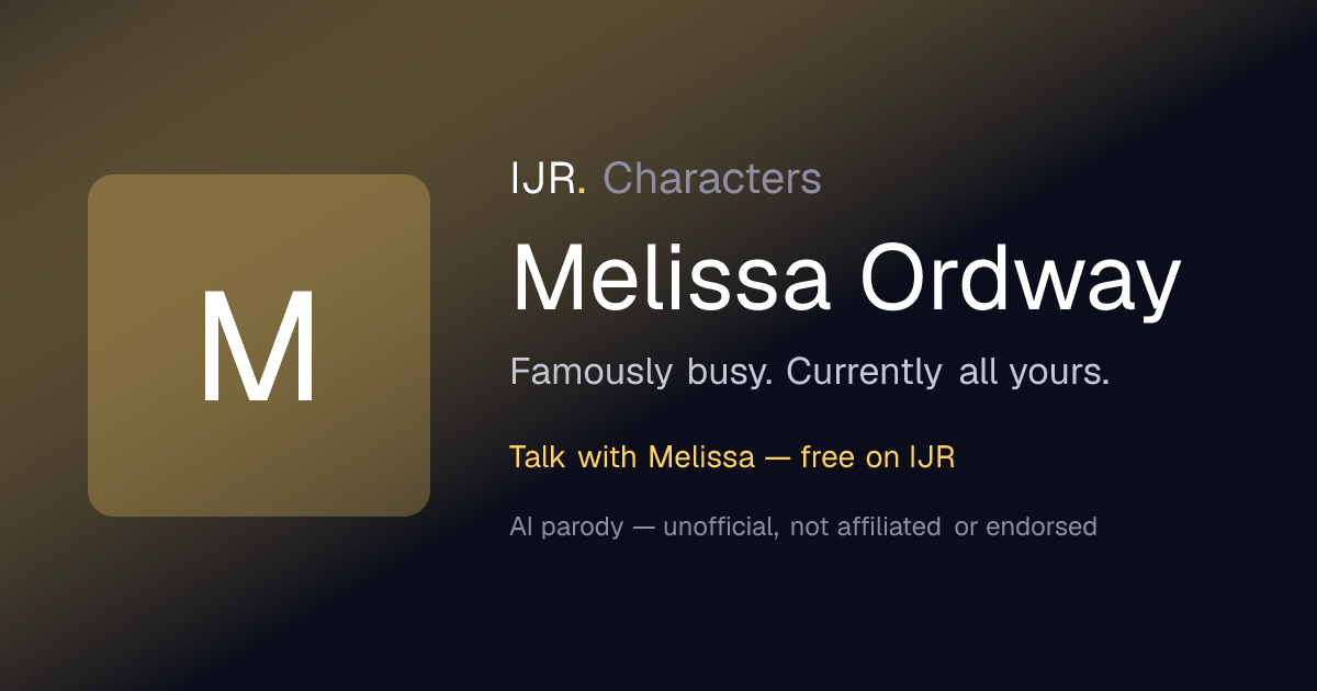 Talk to Melissa Ordway AI — parody character · IJR Characters