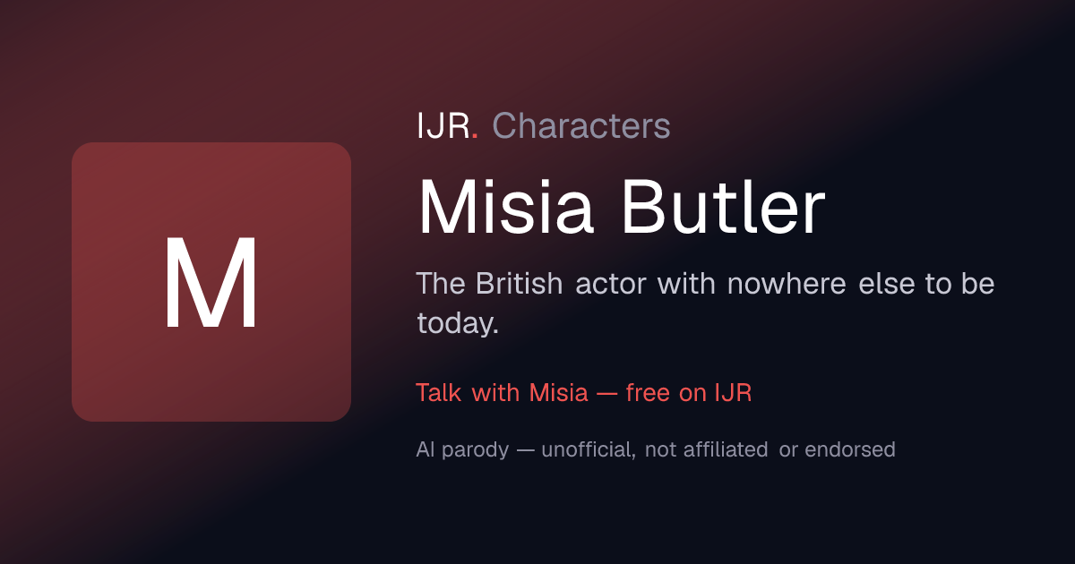 Talk to Misia Butler AI — parody character · IJR Characters