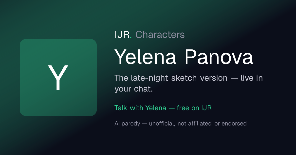 Talk to Yelena Panova AI — parody character · IJR Characters