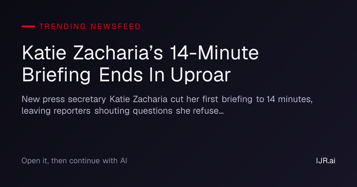 Katie Zacharias 14 Minute Briefing Ends In Uproar — Trending Newsfeed