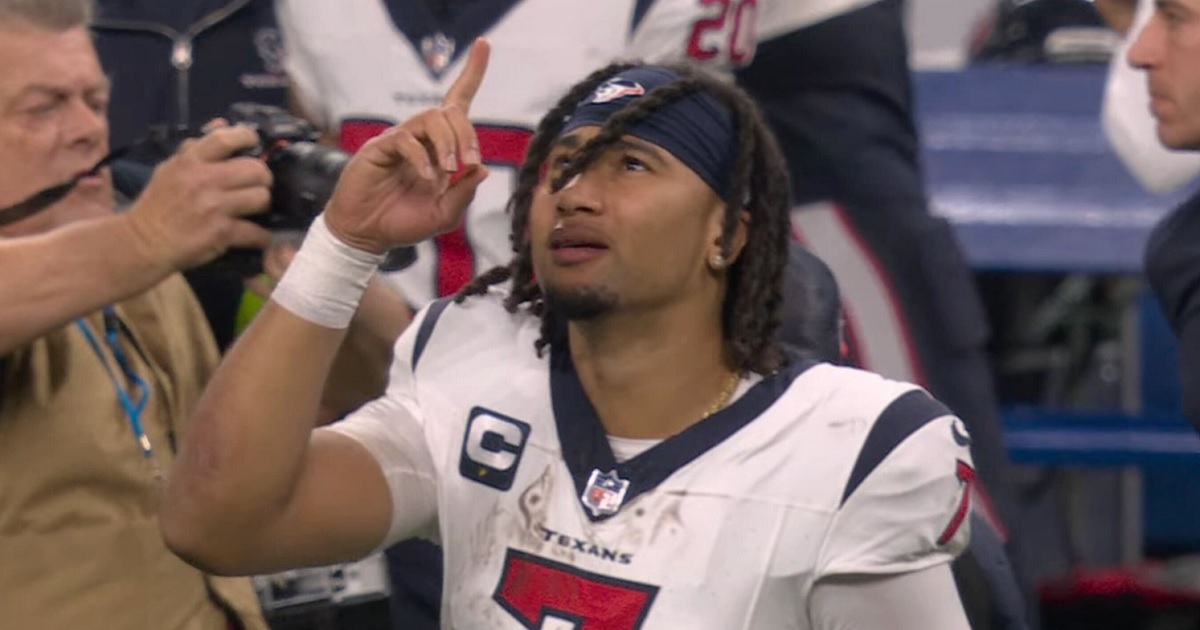 Watch: Texans QB CJ Stroud Emotional During Interview, Gives All Glory ...