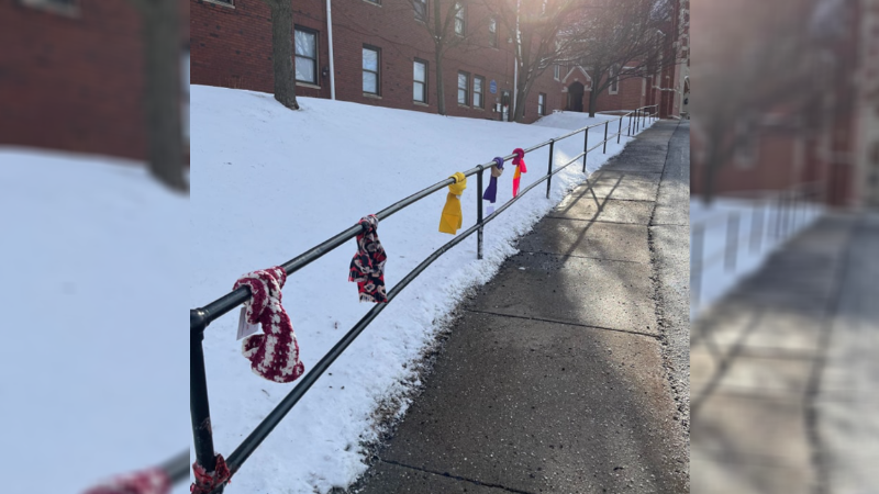Bus Stops and Fences 'Scarf Bombed' by Crochet Donations to Keep People ...